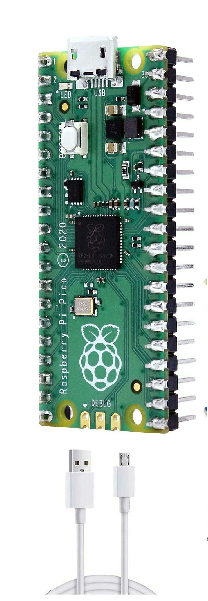 ■特徴・主な仕様 ・USB-Bタイプ ・ピンハンダ済み ・搭載マイコン：RP2040（Dual-core cortex M0+、最大動作周波数133MHz） ・仕上りパッケージ：DIP40 ・SRAM：264KB ・フラッシュメモリ：2MB...