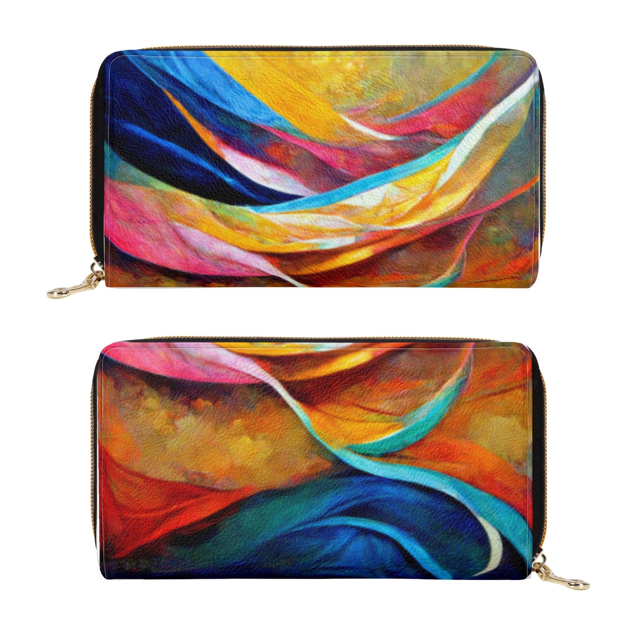 ※商品名：BONATHIA ウォレット AIR 線の抽象画 商品説明 * 環境に配慮したプレミアムレザー素材のレザーウォレット* 存在感のあるゴールドジッパー* カード用ポケット4つ、お札ポケット2つ、ジッパー付きポケット1つ* 使いやすさ...