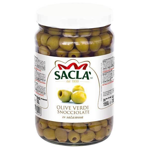 サクラ グリーンオリーブ 種抜き 瓶 1.55kg 1550g x 4個 ケース販売 送料無料 本州のみ モンテ イタリア 野菜 瓶詰 017185