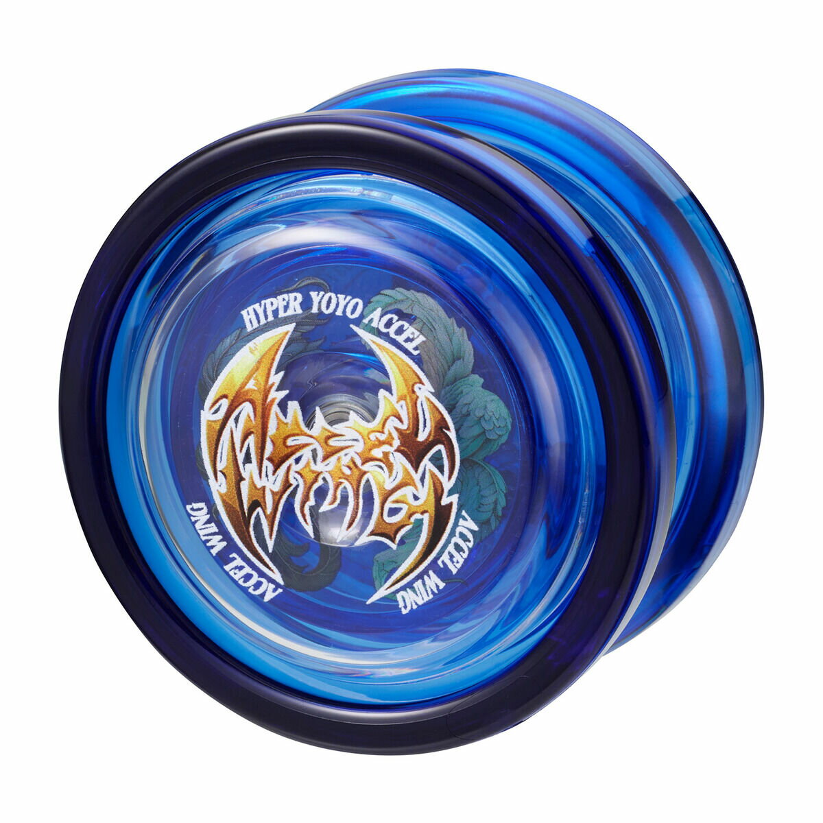 『HYPER YOYO ACCEL』より、「アクセルウィング」が登場！ メタルベアリングを合計3個搭載することで、ボディだけでなく両面の「アクセルディスク」が独立回転。 ヨーヨーを投げずに手で持って、ひもを引くだけで回転させられる機構が実現...