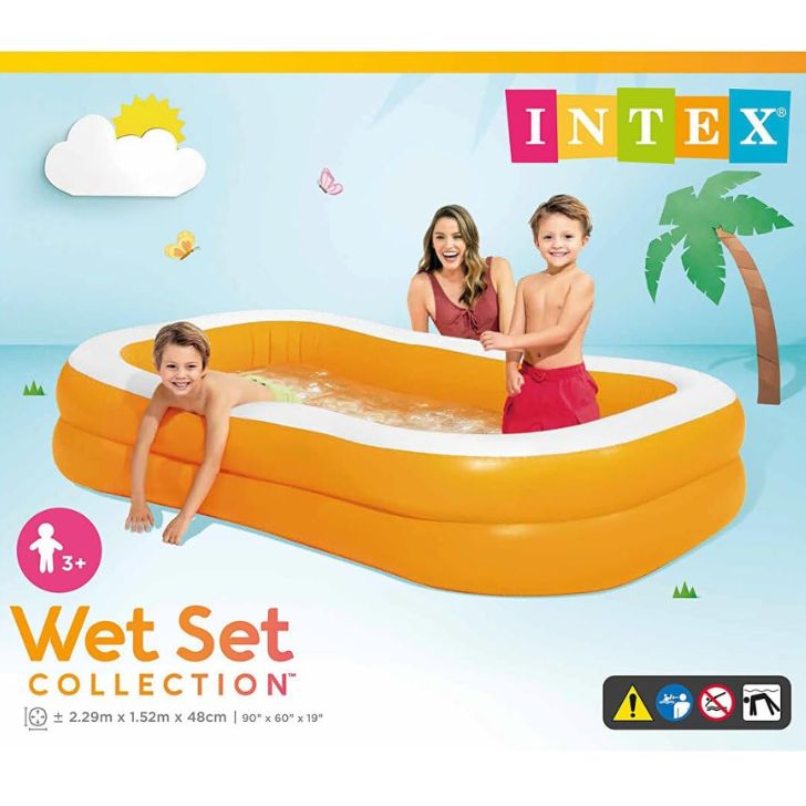 米国 INTEX インテックス 大型ビニールプール マンダリンスイムセンターファミリープールみんなで入れる大きなビニールプール！ 水抜きに便利な排水弁付き。 ※硬い地面への設置の際は、マットなどを敷いてご使用いただくことをおすすめいたします...