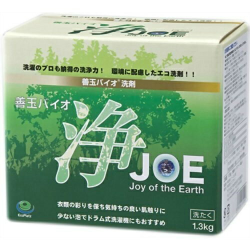 商品名：善玉バイオ洗剤 浄 1.3kg内容量：1300gJANコード：4580241600017発売元、製造元、輸入元又は販売元：エコプラッツ商品番号：101-15101商品説明：●衣類の彩りを保ち気持ちの良い肌触りに。●少ない泡でドラム式...