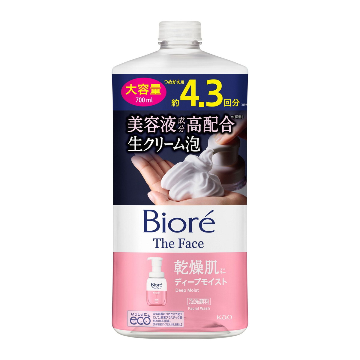 商品名：花王 ビオレ ザフェイス 泡洗顔料 ディープモイスト つめかえ用 大容量 700mL 洗顔内容量：700mLJANコード：4901301429254発売元、製造元、輸入元又は販売元：花王原産国：日本区分：化粧品商品番号：103-p0...