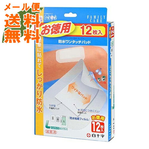 商品名：ファミリーケア FC 防水ワンタッチパッド L 12枚入内容量：12枚入JANコード：4987603464568発売元、製造元、輸入元又は販売元：白十字原産国：日本区分：一般医療機器(承認届出番号：13B2X00023000112)...