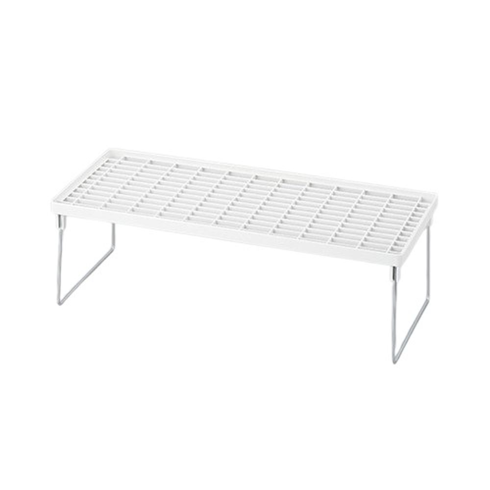 【用途】限られたスペースを有効活用できるラック。【特徴】丈夫なABS樹脂製の組み立て式ラックです。【商品仕様】●サイズ：573mm×245mm×185mm。●重量：約590g。●ABS樹脂/脚：鉄クロームメッキ。【材質】ABS樹脂。脚：鉄ク...