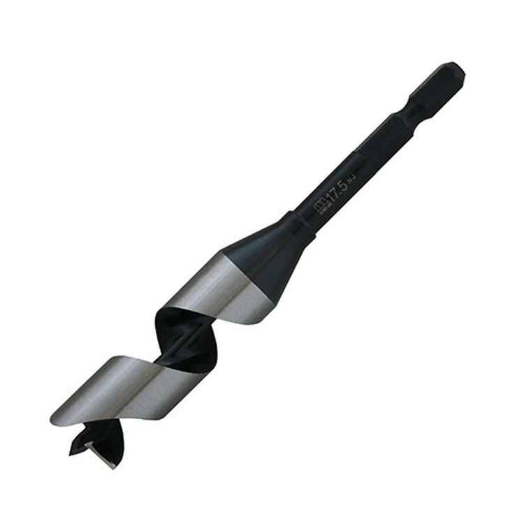 【用途】 一般木材・竹17.5mm穴あけ用ドリル。 【特徴】 先三角タイプでおくり量だけ切り込むので止めたいところで止められます。 竹・ダボ穴加工に適しています。 ボール盤での穴あけにおススメの1本です。 【仕様】 ●6.35mm六角軸。 ...