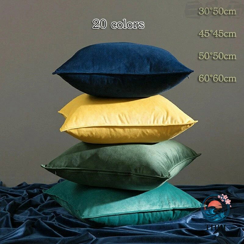 クッションカバー ベロア調 洗える 27色 30*50cm、45*45cm、50*50cm、60*60cm 角型 座布団カバー 無地 クッション カバー 高級感 おしゃれ シンプル フリンジ かわいい ベルベッド調 在宅勤務 マルチカラーク...