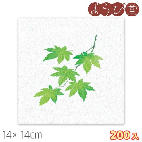 四季を演出する掛紙や敷紙としてご利用いただけます。無蛍光薄口レーヨン紙を使用。適度の透明感と柔軟性に優れた光沢の少ないラミ加工商品です。絵柄面に直接盛り付けたりお料理に直接かけてご使用いただけます。 ●サイズ：約14×14cm●入数：200...