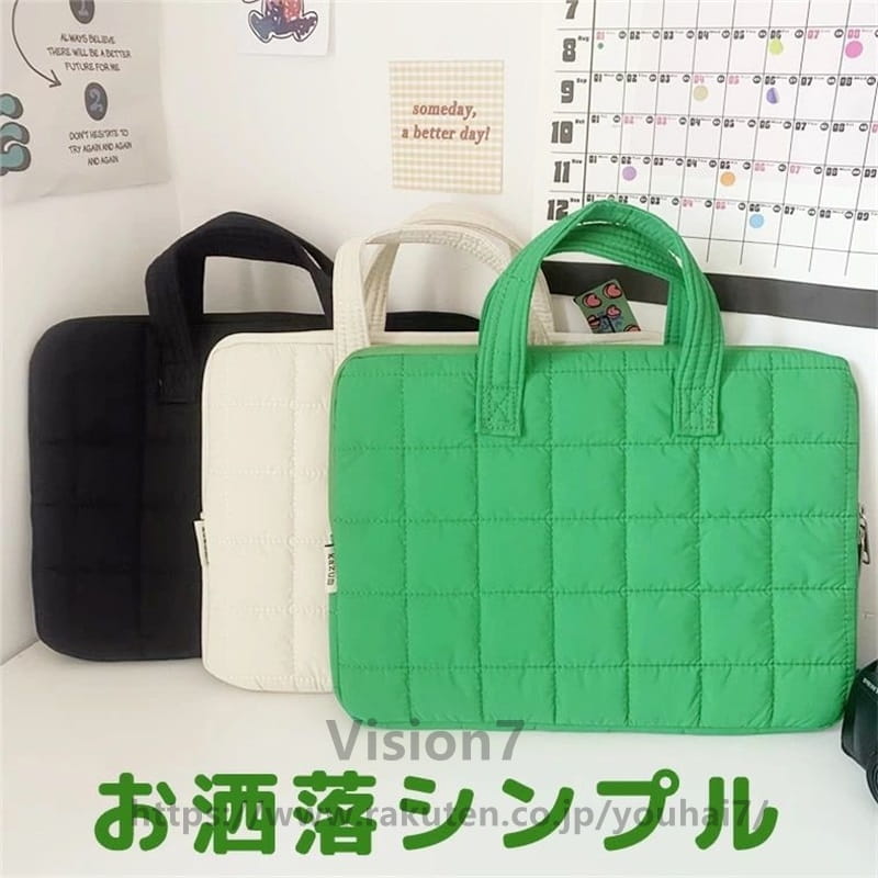 商品説明 シンプルでブランドのように高見えするPCバッグです。 かさばらないデザインなのでミニマリストさんにもおすすめ。 ペンホルダーも便利です。 服装を選ばずお洒落にみせます。 カラー：ブラック/ホワイト/グリーン サイズ 【11インチ】...