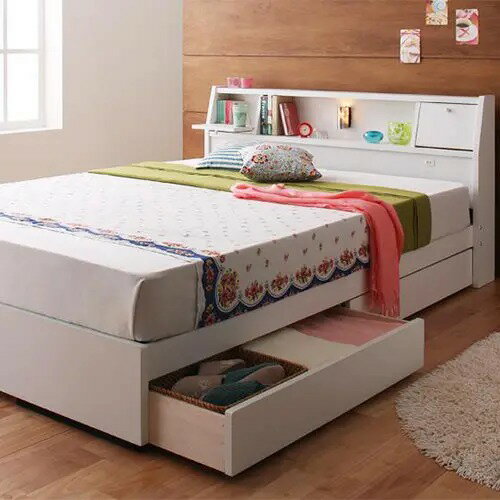 お客様の注目キーワードはこちら！[ベッド セミダブル] 幅121cm 収納付き 照明付き 棚付き コンセント付き 引き出し付き 日本国産 低ホルムアルデヒド多彩な機能を持っているヘッドボードがベッドの棚部分にたくさんの可能性をつめたセミダブ...