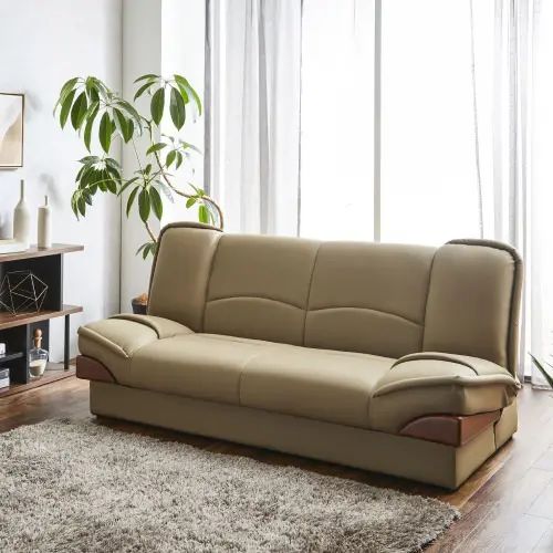 お客様の注目キーワードはこちら！落ち着いた空間を演出 収納付きソファベッド カフェ自分だけのスタイルで心地よい空間を作れる高機能のソファベッドになります。優雅で高級感があり、どっしりとしたフォルムが安定感を与えてくれます。木とPVCレザーの...