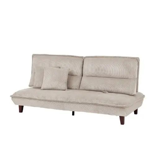 お客様の注目キーワードはこちら！シンプルで使いやすいデザインが魅力 背もたれ可変式コーデュロイソファ ベージュ北欧スタイルのお部屋におススメなベージュ色の3人掛けのコーデュロイソファです。デザインはすっきりしていて淡い色合いが温もりを感じる...