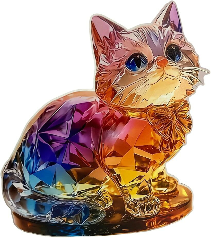 商品コード2buc0widtk商品名ラブピーシー 猫 アクリルスタンド ねこ インテリア リラックス サンキャッチャー オブジェ 癒し 猫グッズ プリズム スピリチュアル 風水 置物ブランドLovep.cカラーtypeAサイズ等ノーマル「光...