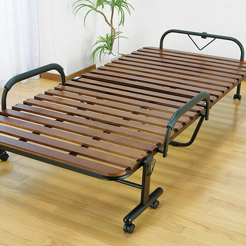 ●サイズ/使用時：約幅99×長さ209×高さ47cm、収納時：約幅99×奥行47×高さ109cm●床面高/約31cm●重量/約19kg●素材/スチール、天然木(桐)●備考/キャスター付き、お客様組立式●製造国/中国製(日本で企画し、中国で製...