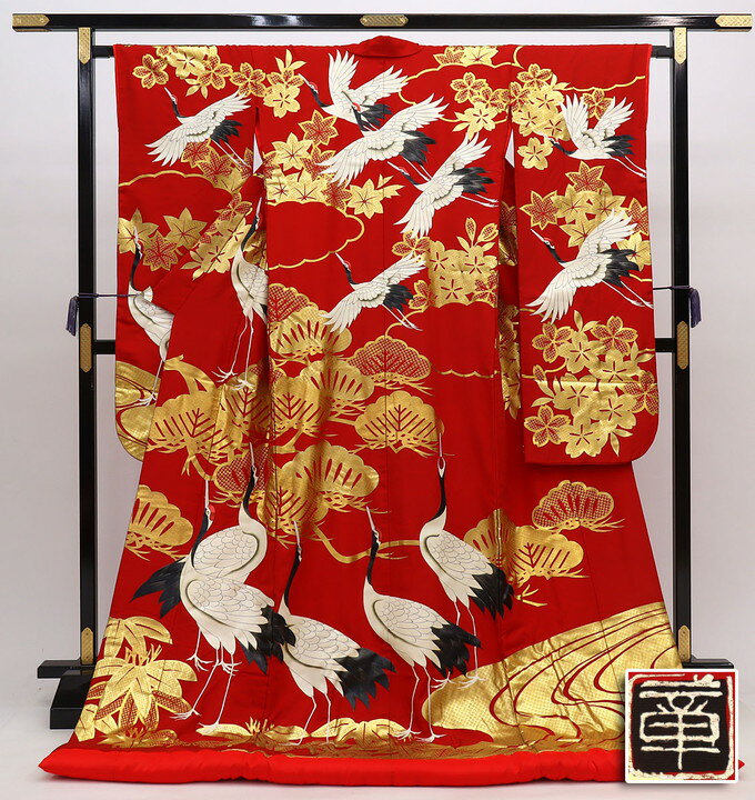 楽天市場】打掛 赤 中古(着物|和服):レディースファッション 楽天市場】打掛 赤 中古(着物|和服):レディースファッション