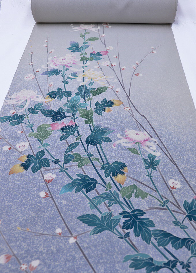 ←クリックで写真を拡大 商品情報 附下 新古品 手描き本加工の高級付下げです。 上品なお柄に華やかな色合いが印象的なお着物です。 長さ約12.5m 幅約36〜38cm 価格は生地（反物）のみの価格です。お仕立て代等は含まれておりません。 お...