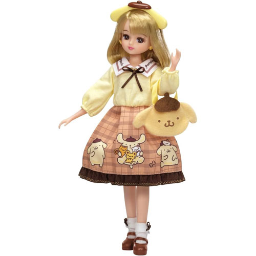 リカちゃん ドール ポムポムプリンだいすき リカちゃん 【サンリオ 着せ替え人形 きせかえ人形本体 バッグ カチューシャ 靴 玩具】ポムポムプリンとリカちゃんの初のコラボドール商品!ポムポムプリンのロゴ入りの襟がかわいいクリームイエローのト...