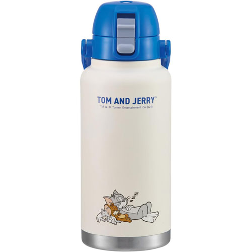 トムとジェリー (おひるね) ハンドル付き直飲み水筒 1000ml 保冷 STD10H 【大型 大容量 ダイレクトステンレスボトル 子供用 大人用 遠足 学校】ハンドル付きワンプッシュオープンの保冷専用ステンレスダイレクトボトル！持ち運びに...