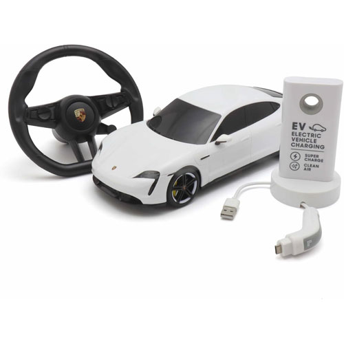 ラジコンカー RC 1/20 ポルシェ タイカン ターボS リアルドライブ ホワイト 【ハンドル操作 TK028 EVカー 自動車 プレゼント ギフト 玩具 京商エッグ】EVの未来を、その手でコントロール。ハンドル操作で実車さながらの興奮を...
