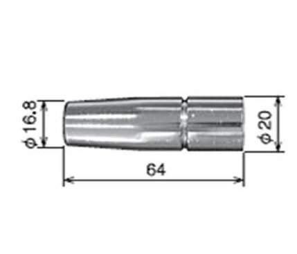 トーキン　CO2溶接用ノズル（DSRCノズル）　023501　10個入りです。高品質のトーキン製溶接用ノズルです。ダイヘン・パナソニックの製品と互換性があり同等品としてお使いいただけます。 【同等品】 ダイヘン溶接ノズル L6380F03