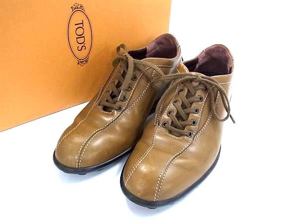 商品情報 ブランド名 TODS トッズ 状態ランク ABランク(美品) ライン カラーブラウン系 素材 レザー サイズ 表記サイズ:35 (日本サイズ 約22.0cm)実寸:アウトソール 約25.5cm　踵の高さ 約2.5cm　最大幅 約9...