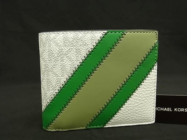 商品情報 ブランド名 MICHAEL KORS マイケルコース 状態ランク Sランク(未使用品) ライン カラーホワイト系×グリーン系 素材 レザー サイズ(cm) W 約11cm　H 約9.5cm　D 約3cm サイズ(inch) ポケッ...