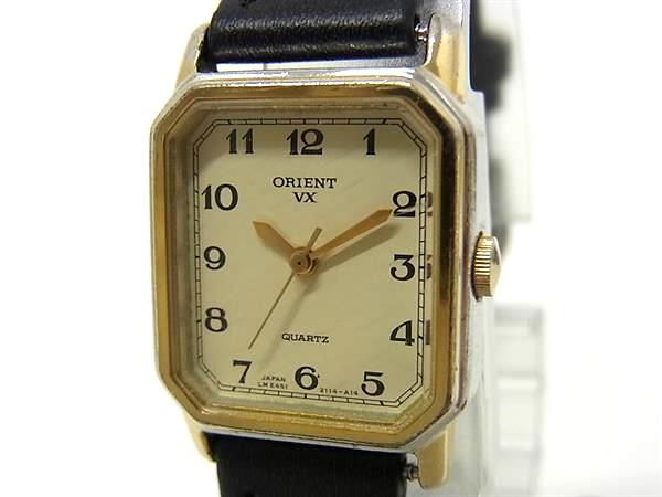 商品情報 ブランド名 ORIENT オリエント 状態ランク Bランク ライン カラーシルバー系×ゴールド系×ブラック系 素材 SS×レザー サイズ(cm) フェイス 縦 約2.3cm　横 約2cm(リューズ含まず)　ブレス幅 約1.2cm(...