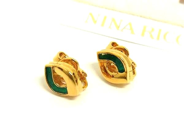 商品情報 ブランド名 NINA RICCI ニナリッチ 状態ランク Aランク(美品) ライン カラーゴールド系×グリーン系 素材 サイズ(cm) W 約0.9cm　H 約1.3cm サイズ(inch) ポケット 付属品画像内にあるものが全て...