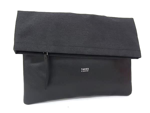商品情報 ブランド名 TAKEO KIKUCHI タケオキクチ 状態ランク Aランク(極美品) ライン カラーブラック系 素材 レザー×キャンバス サイズ(cm) W 約18.5cm　H 約20.5cm　D 約1.5cm サイズ(inch)...