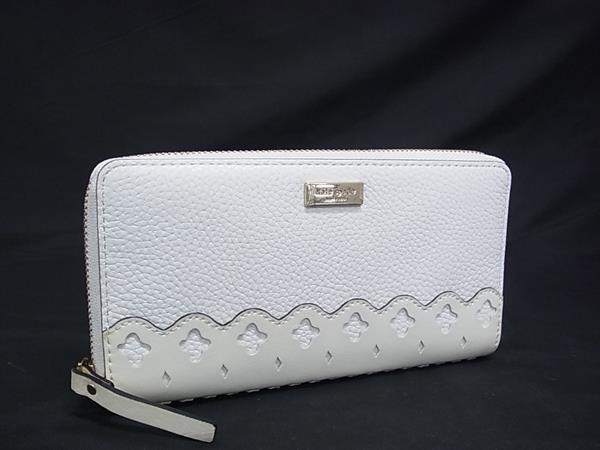 商品情報 ブランド名 kate spade ケイトスペード 状態ランク ABランク(美品) ライン カラーホワイト系×クリーム系 素材 レザー サイズ W 約19.5cm　H 約11.3cm　D 約2.2cm ポケット外 ポケット×1　中 ...