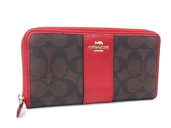 商品情報 ブランド名 COACH コーチ 状態ランク Bランク ライン カラーブラウン系×レッド系 素材 PVC×レザー サイズ W 約19cm　H 約10cm　D 約2cm ポケット中 ポケット×2　札入れ×2　小銭入れ×1　カード入れ×...
