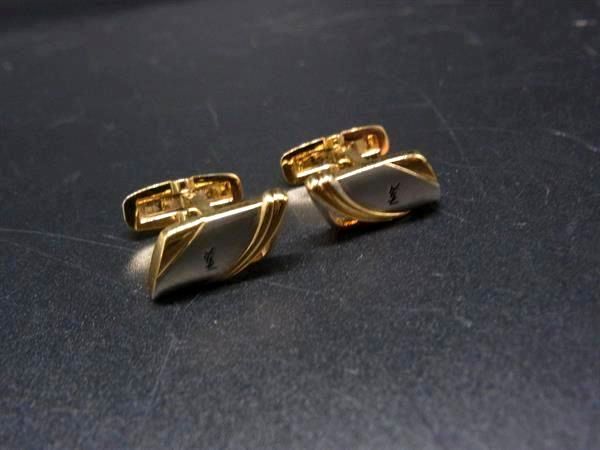 商品情報 ブランド名 YVESSAINTLAURENT イヴサンローラン 状態ランク Aランク(美品) ライン カラーゴールド系×シルバー系 素材 サイズ(cm) W 約1.5cm　H 約1.7cm サイズ(inch) ポケット 付属品画像...