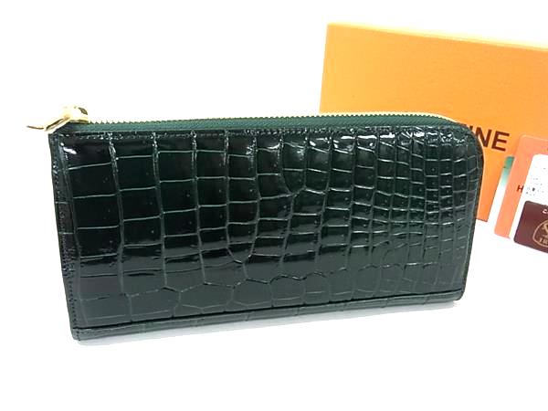 商品情報 ブランド名 HALEINE　アレンヌ 状態ランク SAランク(新品同様) ライン カラーグリーン系 素材 クロコダイル サイズ W 約20cm　H 約10cm　D 約2.5cm ポケット外 ファスナーポケット×1　中 ポケット×2...