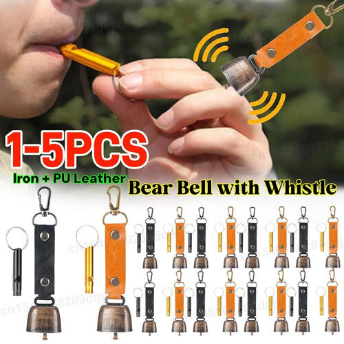 【クーポン対象★】熊よけ鈴 ホイッスル付き セット Puレザー レザー カラビナ 登山 キャンプ 大音量 熊対策 ベアベル サバイバル アウトドア 安全 キーホルダー 緊急 防犯 遭難 大音量 1個 2個セット 3個セット 5個セット 送料...
