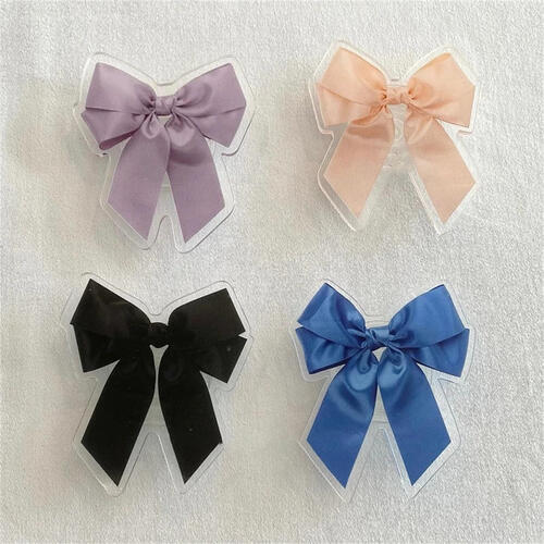 スマホグリップ 韓国 リボン おしゃれ 可愛い 透明 オリジナル クリア Samsung iPhone Galaxy 全機種対応 スタンド ピンク 黒 リアルでかわいいリボンデザインのスマホグリップでスマホを便利でおしゃれに♪ 【カラー】パ...