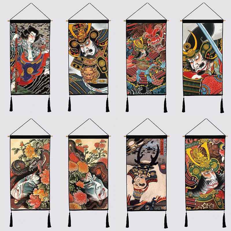 掛け軸 武者絵 タトゥーショップ タペ A:WS-01 B:WS-02 C:WS-03 D:WS-04 E:WS-05 F:WS-06 G:WS-07 H:WS-08 I:WS-09 J:WS-10 K:WS-11 L:WS-12 M:WS...