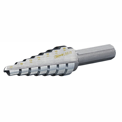 LB エビステージドリル　LB521●穴あけ、下穴拡大、修正・面取り、1本で様々な径に対応●ストレート軸タイプ●薄鋼板、木ネジの下穴、パイプ等の曲面等、様々な用途・材料に対応。●コバルトハイス鋼の採用で、切れ味・ライフも高性能。●刃には特殊...