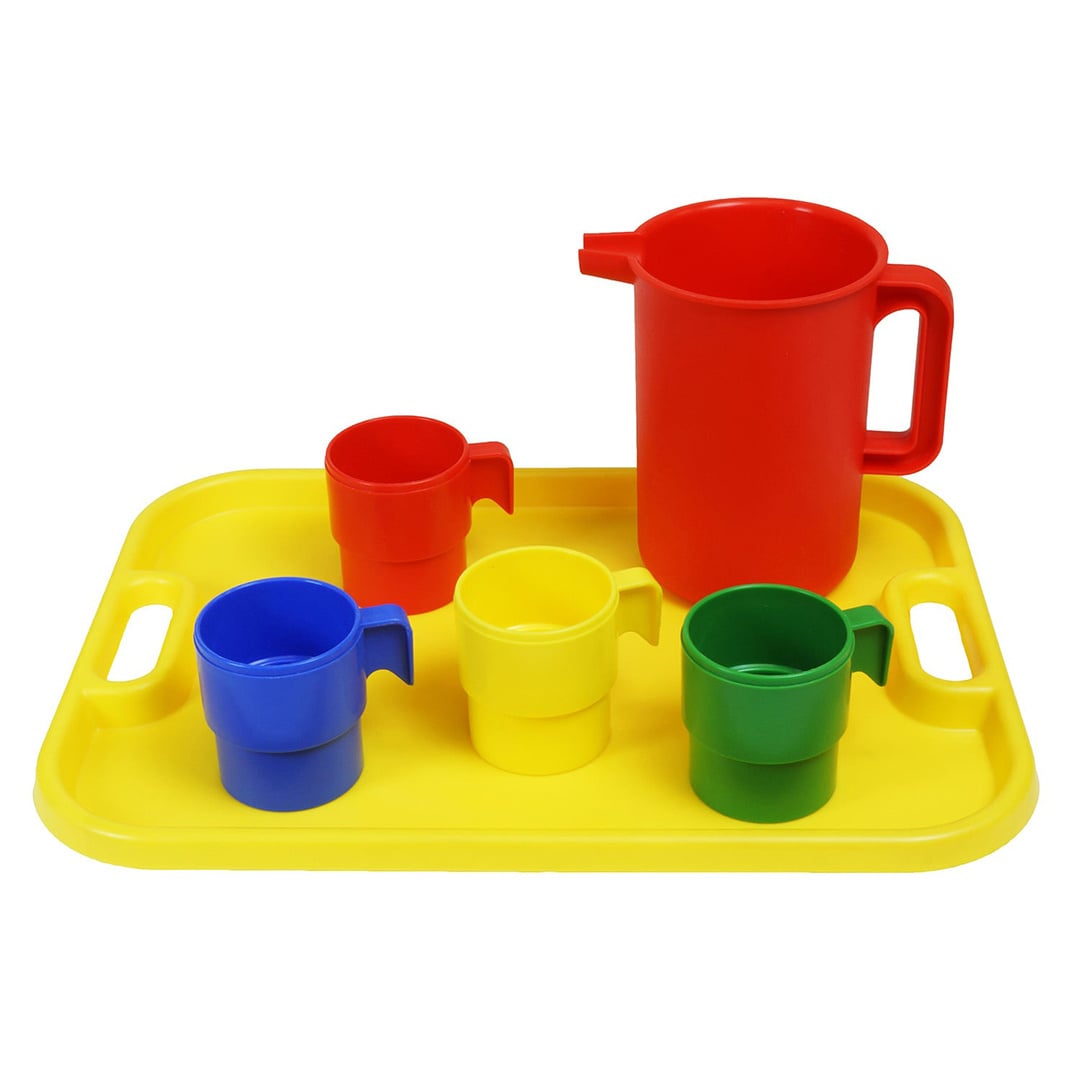 商品情報サイズカップ：H7cm　ポット：H16cm　トレー：W39×D28cmセット内容カップ×4　ポット×1　トレー×1製造アスコ社（フランス）アスコ　ティーセット　AS-88　ASCO社（フランス）ままごと ごっご遊び 知育玩具 1歳 ...