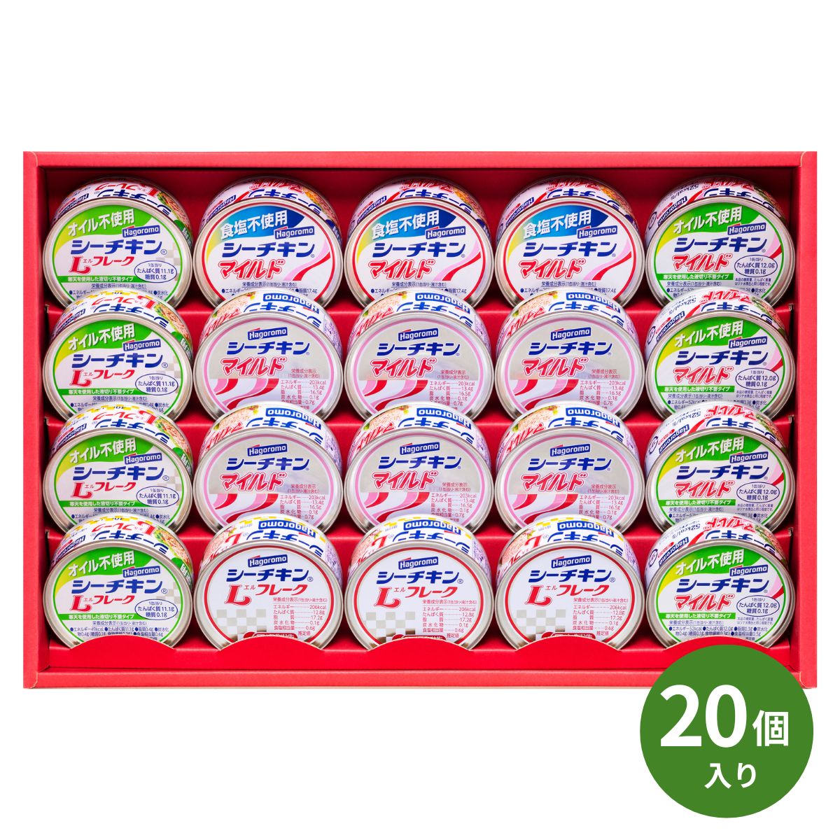 素材や製法によって、さまざまなおいしさが楽しめる「シーチキン」の詰合せです。 〇商品内容：オイル不使用シーチキンLフレーク70g×4缶、オイル不使用シーチキンマイルド70g×4缶、シーチキンLフレーク70g×3缶、食塩不使用シーチキンマイル...