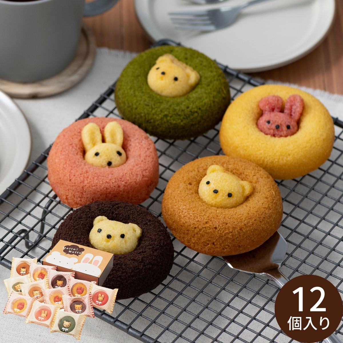 〇商品内容：うさぎイチゴ・うさぎプレーン・うさぎバナナ・くまチョコ・くま抹茶・くまキャラメル×各2個〇箱サイズ：紙箱85×302×210mm〇8大アレルゲン：卵、乳、小麦〇発送温度帯：常温〇賞味期限（日）：製造日から60日○商品お問合せ番号...