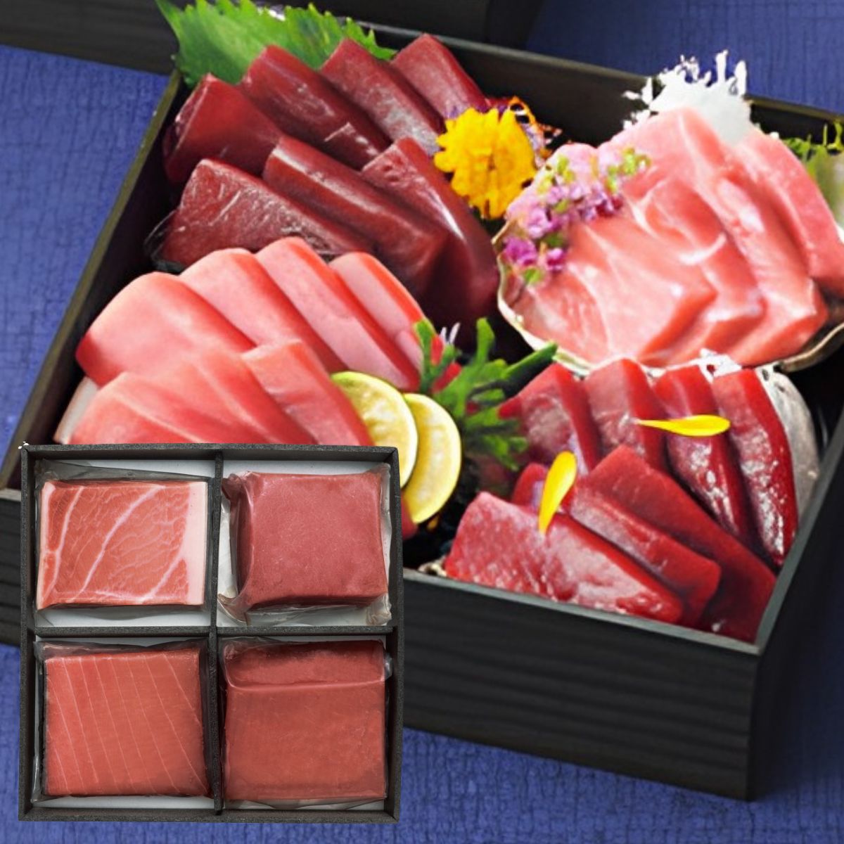 マグロ船を自社保有したマグロのプロが厳選した商品です。 〇商品内容：本マグロ大トロ柵・本マグロ赤身柵(地中海産本まぐろ)・メバチマグロ中トロ柵・メバチマグロ赤身柵(韓国産メバチマグロ)100g×各1※約2〜3人前〇発送温度帯：冷凍〇賞味期限...
