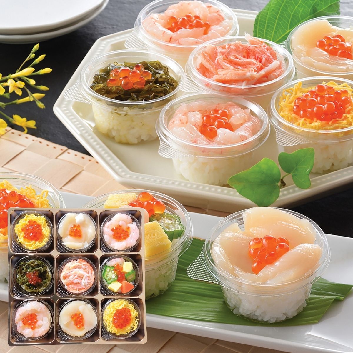 自然解凍でバラエティ豊かなプチ海鮮丼をお楽しみください。 〇商品内容：プチいくら丼・プチ甘えび丼・プチほたて丼各40g×2個、プチめかぶ丼・プチかに丼・プチ彩り丼各40g〇8大アレルゲン：卵、小麦、えび、かに〇発送温度帯：冷凍〇賞味期限(日...