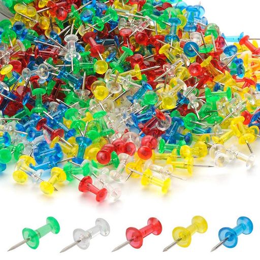 寸法:8x24mm 入り数:220本 色:5色透明、青、イエロー、レッド、グリーン 材質:ヘッド部/R-PS、針/スチール 広い用途:オフィス文具、絵画用具、家居装飾、DIY、ポスター、家庭、学校、写真、小物など。