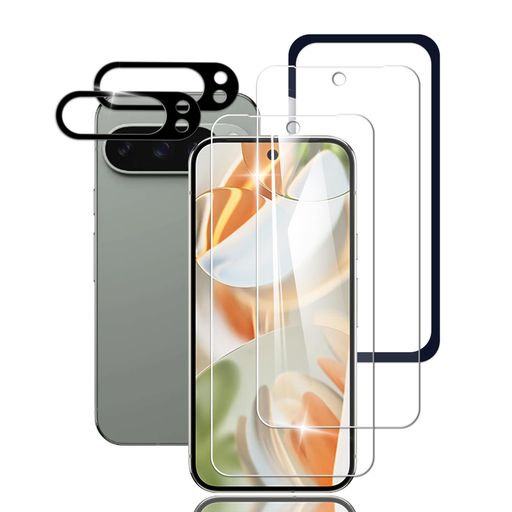 【超お得なセット】このパッケージはスクリーンの保護装置を含んGooglePixel9Proでいます(2枚)+レンズの保護装置(2枚)。※ご注意:お買い求めの機種を確認してからご購入をお願いします 【硬度9H】高品質の日本旭硝子素材を採用しま...