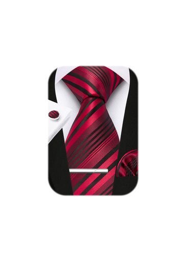 🎁【4点セット】ネクタイ1本+ポケットチーフ1本+ネクタイピン1本+カフスボタン1本星(塗り潰し)商品サイズ:ネクタイ幅8.5cm/長さ150cm|ポケットチーフ:31cm*31cm|ネクタイピン:5.8cmx0.6cm。 ...