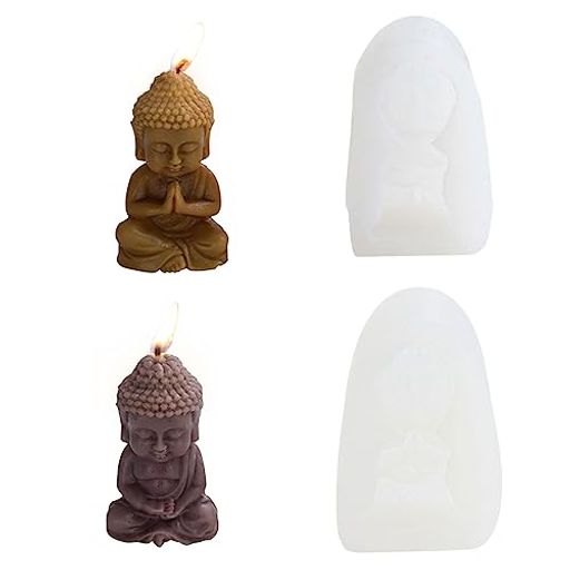 【仏像シリコンモールド】2種類デザインの如来仏キャンドルモールドです。絶妙なモールド、質感があり、パーソナライズされた工芸品を作るのに理想的です。 【素材】シリコン製如来仏モールドは柔軟性に優れて、硬化した作品を型から取り出しやすい。中がな...