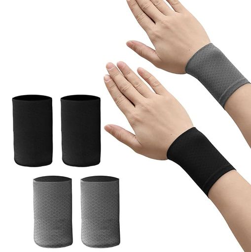 【セット内容】色:グレー/2枚入+ブラック/2枚入;長さ:8CM。個数:4枚入。フリーサイズ:男女兼用。 【素材】92%ナイロン+8%スパンデックス。伸縮性に優れていて、熱を発散させやすいです。汗を吸収し、変形しにくく、長く使えるナイロン。...