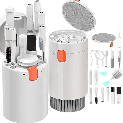 【20in1一体型多機能掃除道具】多機能クリーナーキットは、デバイスの隙間の汚れだけでなく、画面のホコリも掃除できます。クリーニングキットは主にキーボード掃除、イヤホン掃除、キーキャップを引き抜く、液晶画面掃除、ホコリを吹き飛ばすなどの機能...