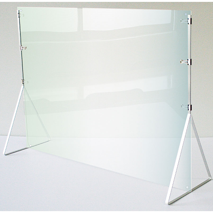 お得な2枚組。飛沫防止パーテーション450×600×1.5mmアルテ飛沫防止ディフェンスパネル7大メリット・透明度が高く強度あるアクリル板1.5mmを使用。・スタンド部は軽いアルミ製、設置、移動が楽々。・高さ調整が自由自在（クリップ使用）・...