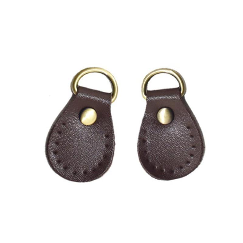 and.A 1セット 本革 アタッチメント Dカン付き 50x30mm ハンドメイド バッグ用 ジョイントパーツ (コーヒー)